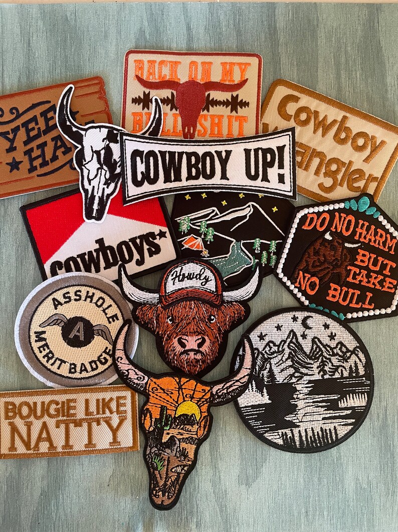 Western Cowboy Iron on Trucker Hat Patches - Etsy