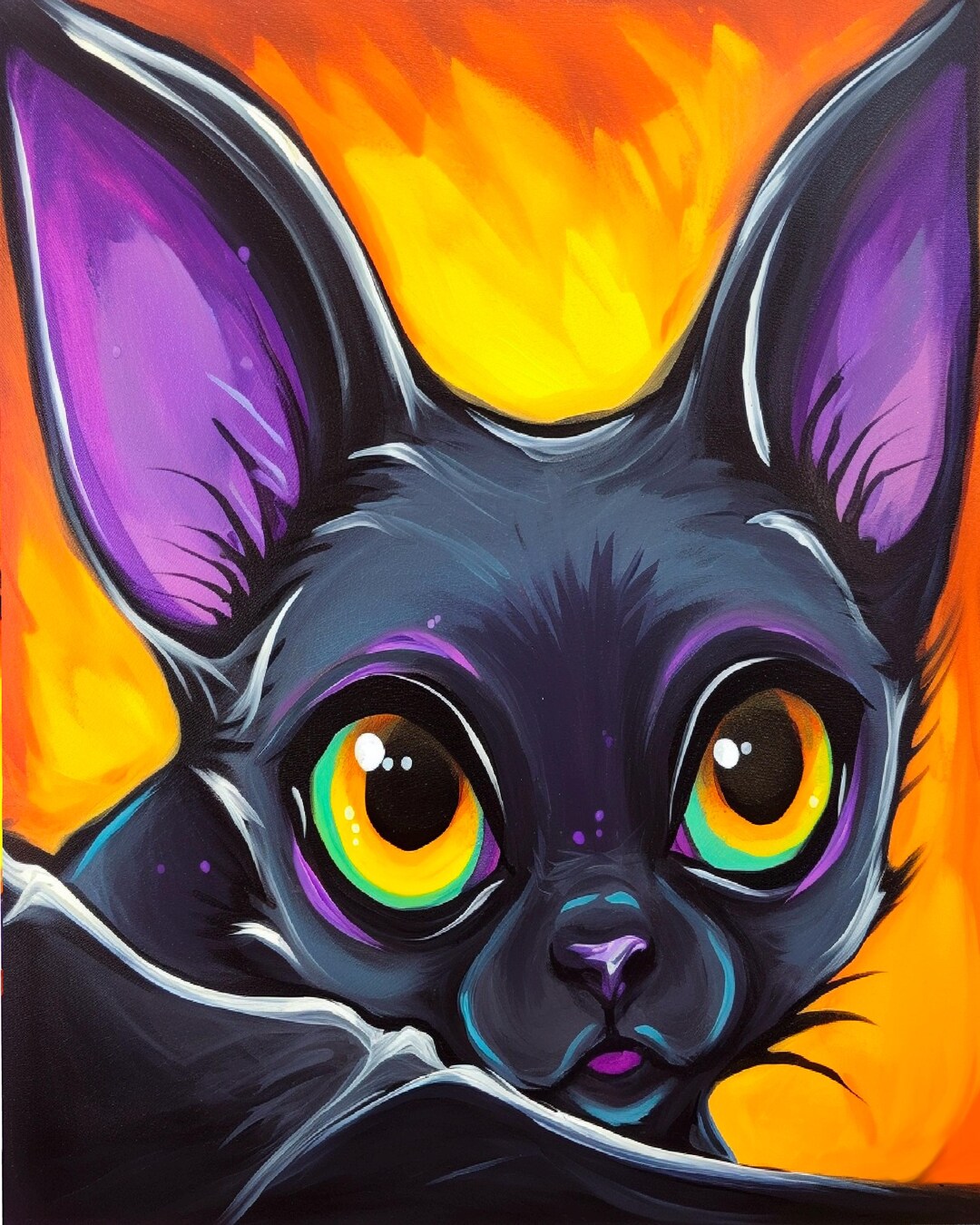 Halloween Bat Paint Party Printable Download Template - Etsy