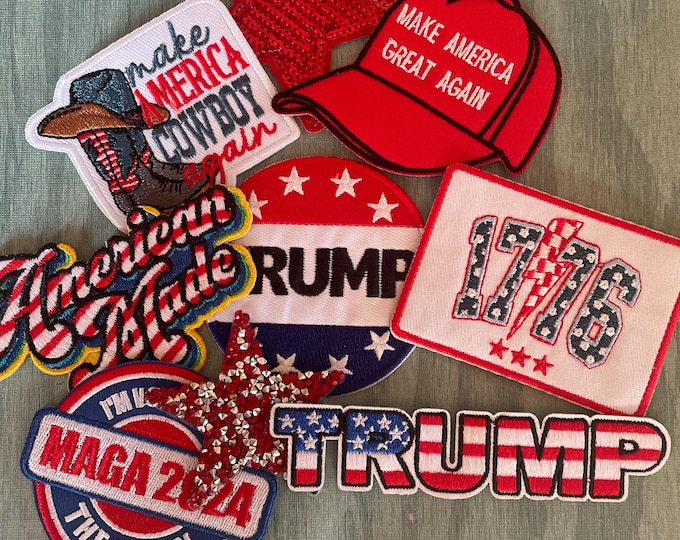 TRUMP Cowgirl Western Iron on Trucker Hat Patches Make America Great ...