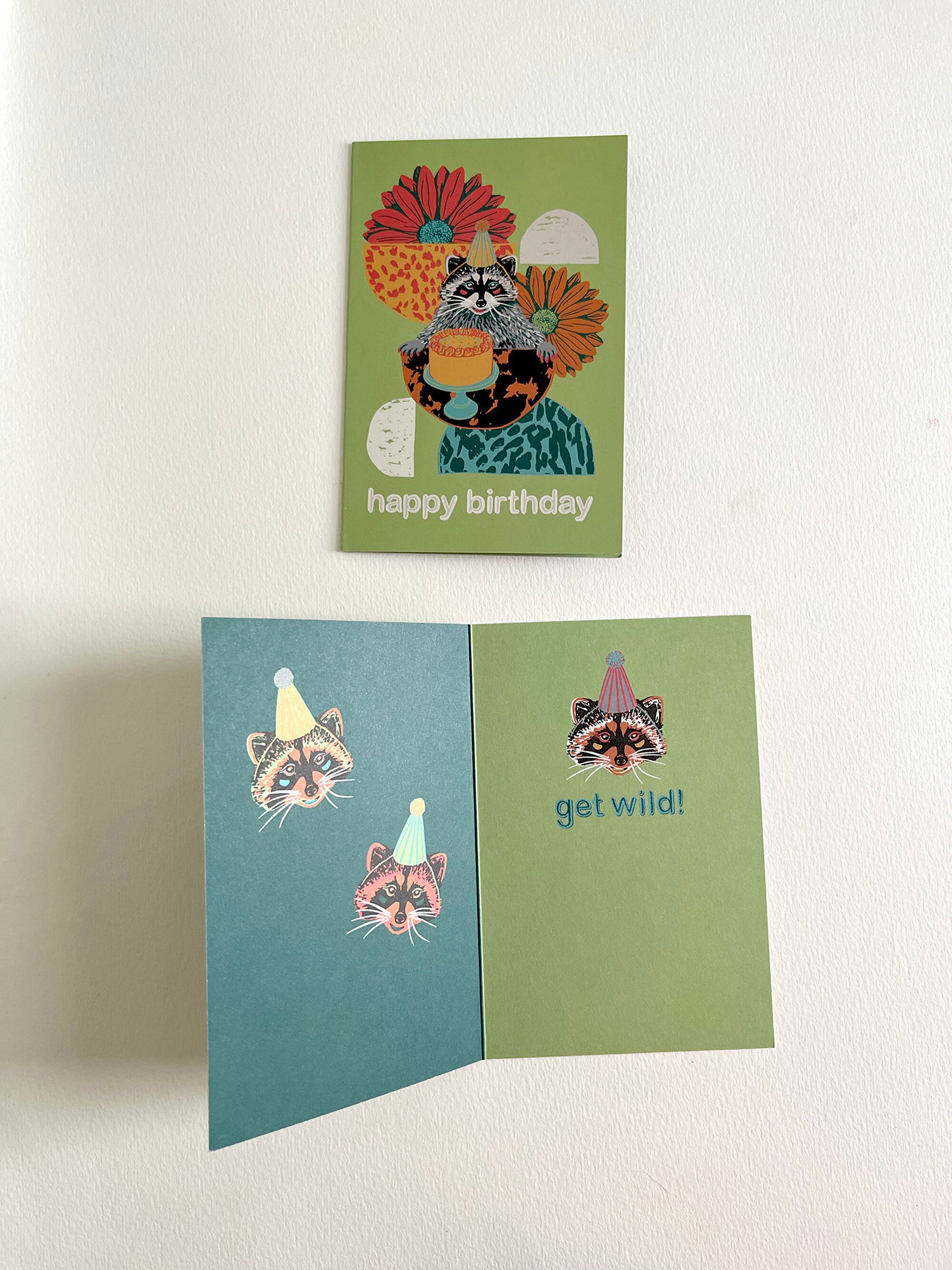 Happy Birthday Greeting Card: Raccoon Celebration Collection by Kate E ...
