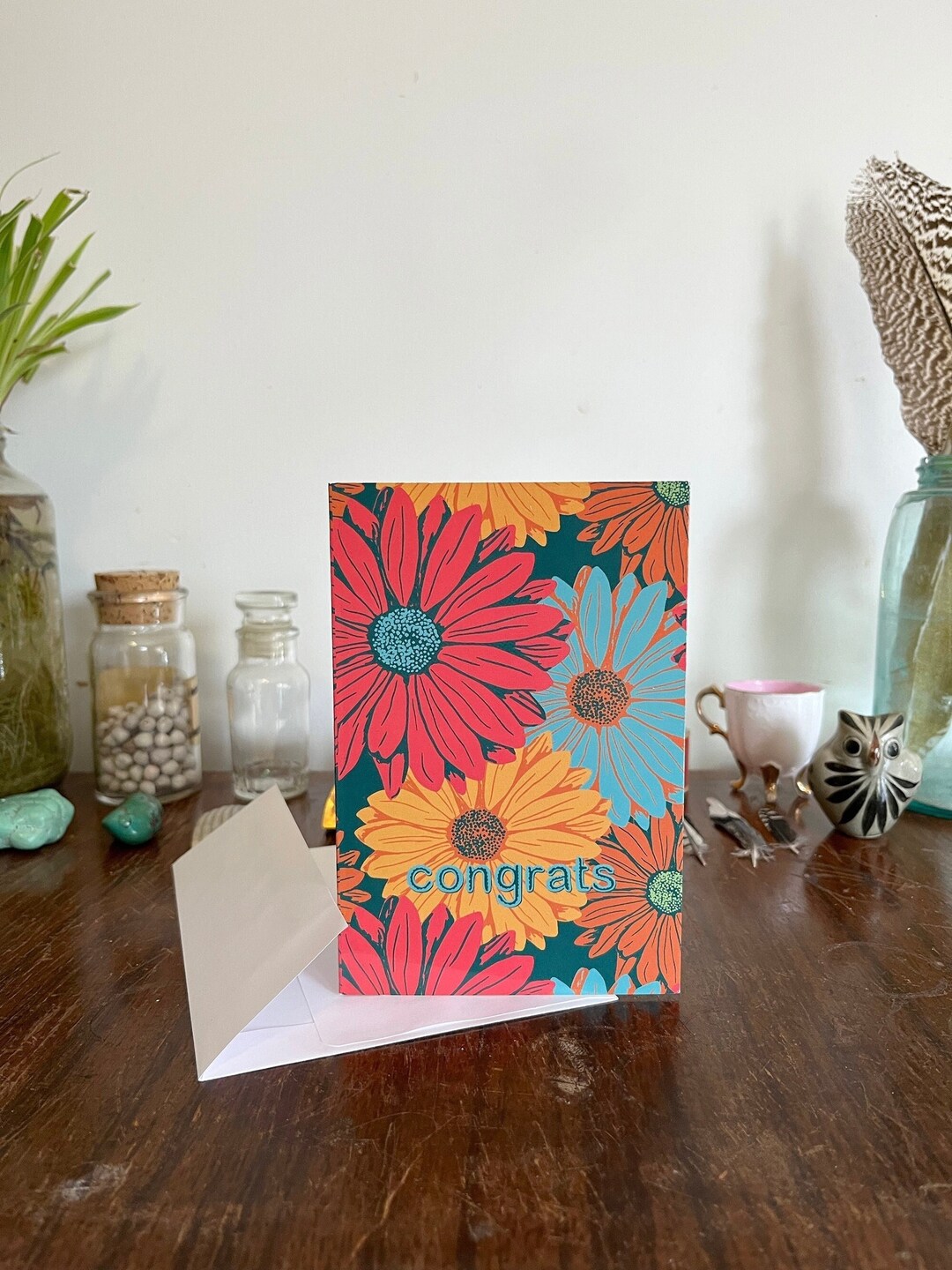 Congrats Greeting Card: Raccoon Celebration Collection by Kate E. Burke ...