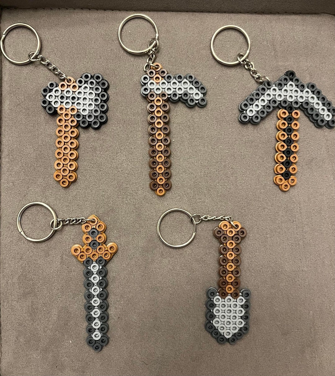Mining Birthday Party Favors Set of 5 Keychains Pick Axe, Shovel, Hoe ...