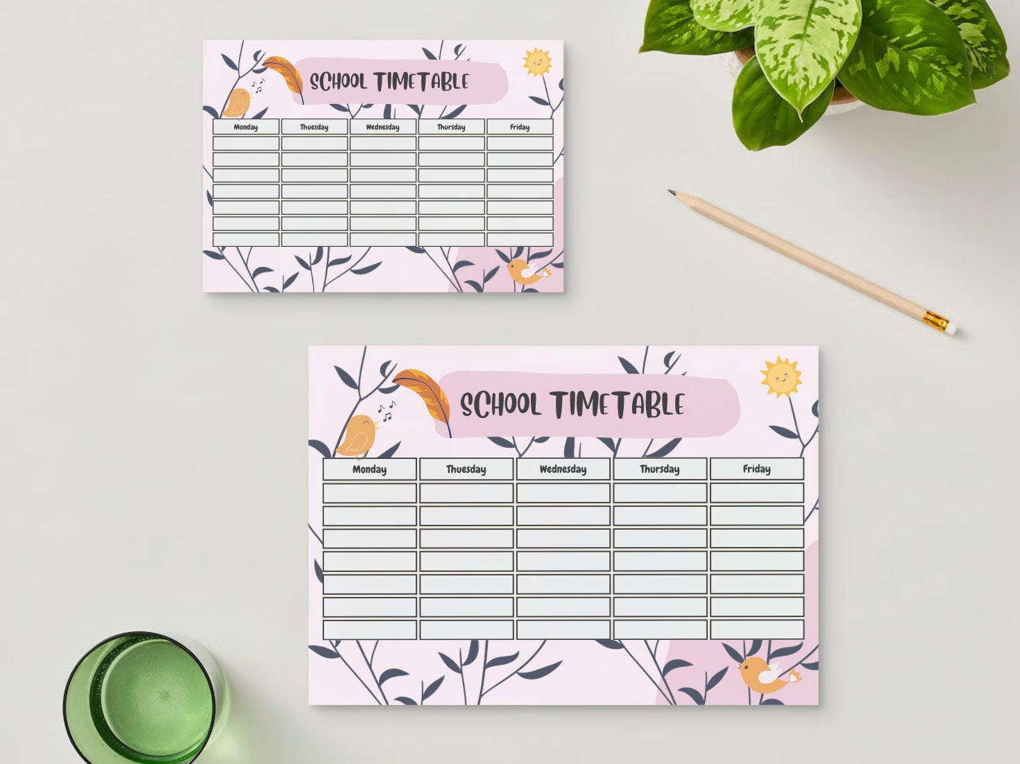 Printable School Timetable - Etsy