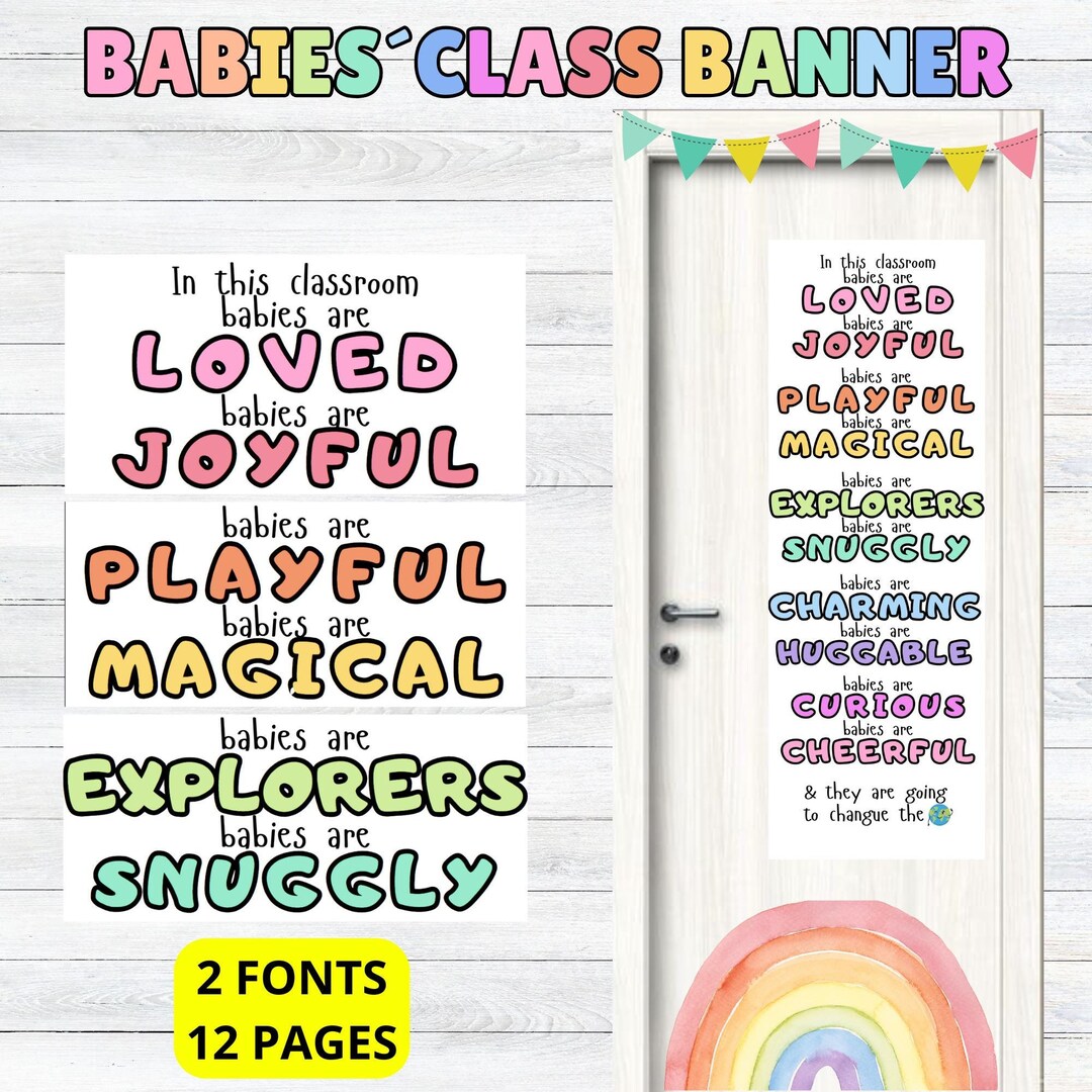 Welcome Door Banner for Daycare - Ready-to-print Baby Room Decor - Cute ...