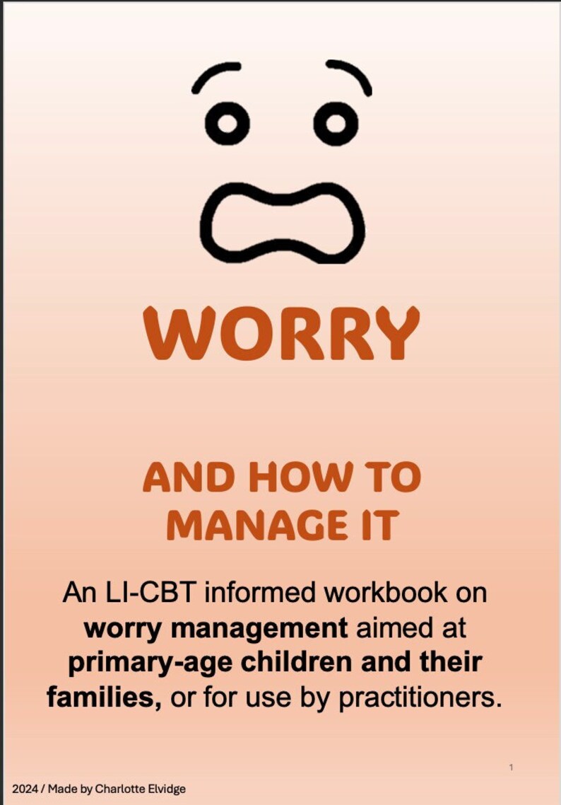 Worry Management Intervention Workbook 24 Page With FREE Bonus ...
