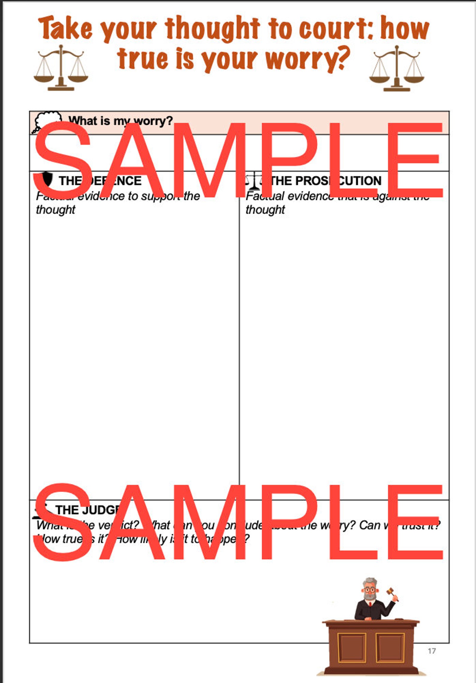 Worry Management Intervention Workbook (24 Page) With FREE Bonus ...