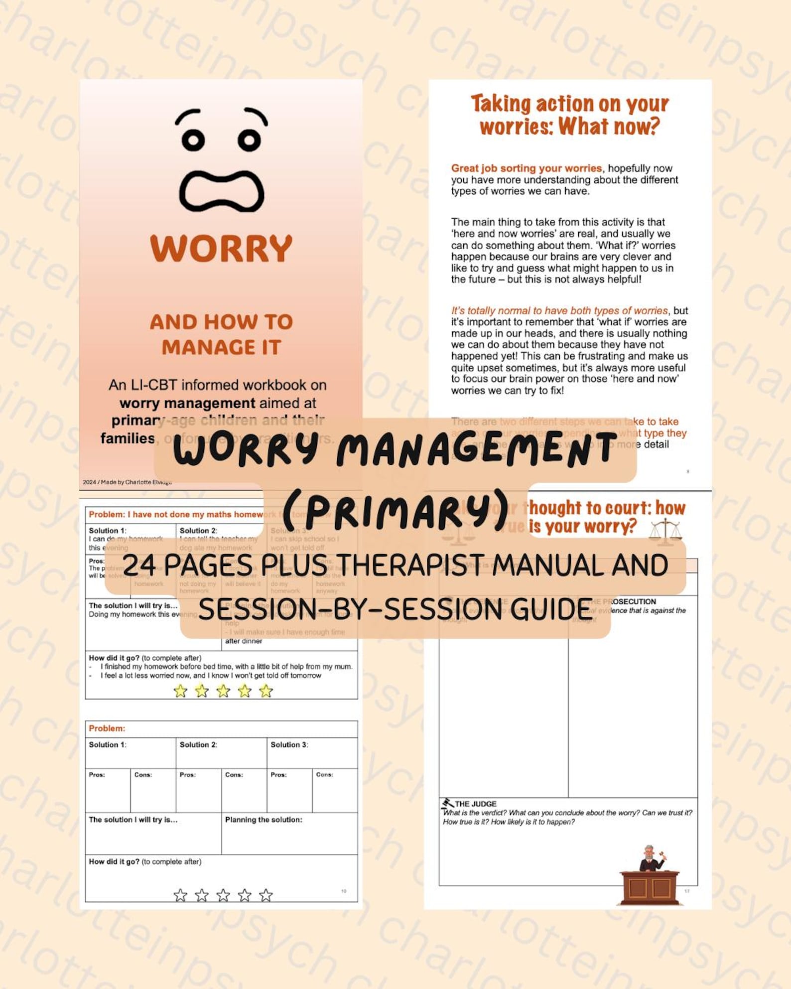 Worry Management Intervention Workbook (24 Page) With FREE Bonus ...