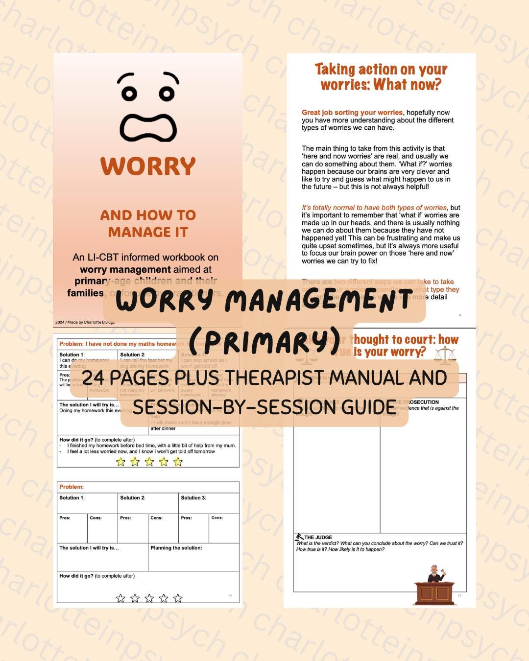 Worry Management Intervention Workbook (24 Page) With FREE Bonus ...