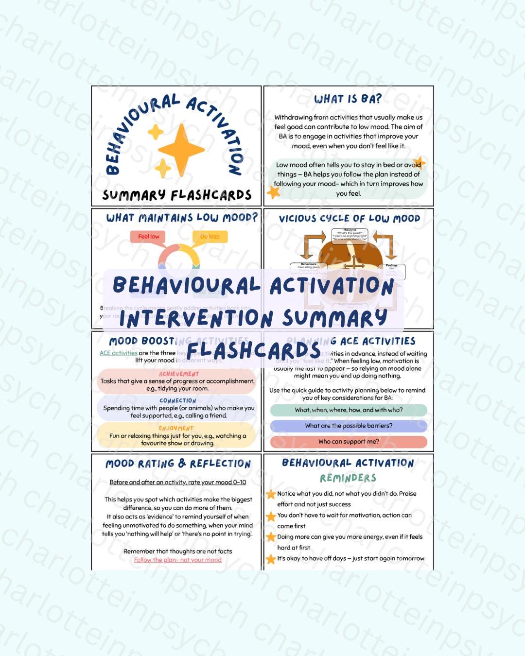 Behavioural Activation Low-intensity CBT Intervention Summary ...