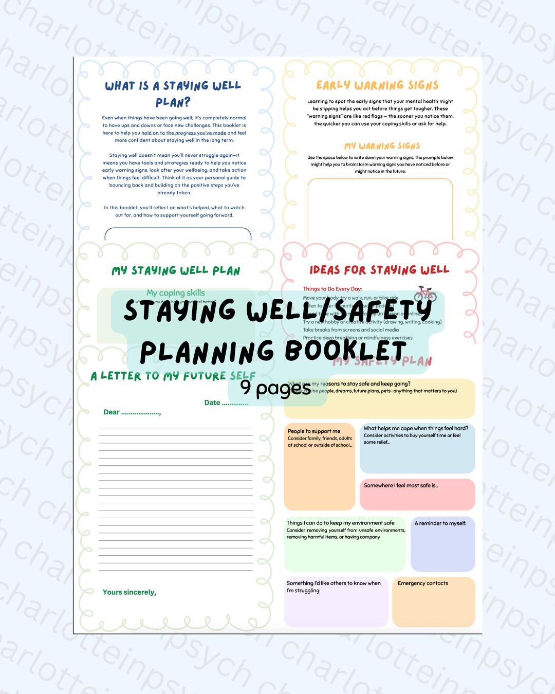 Staying Well/relapse Prevention Plan Booklet Low Intensity Cognitive ...