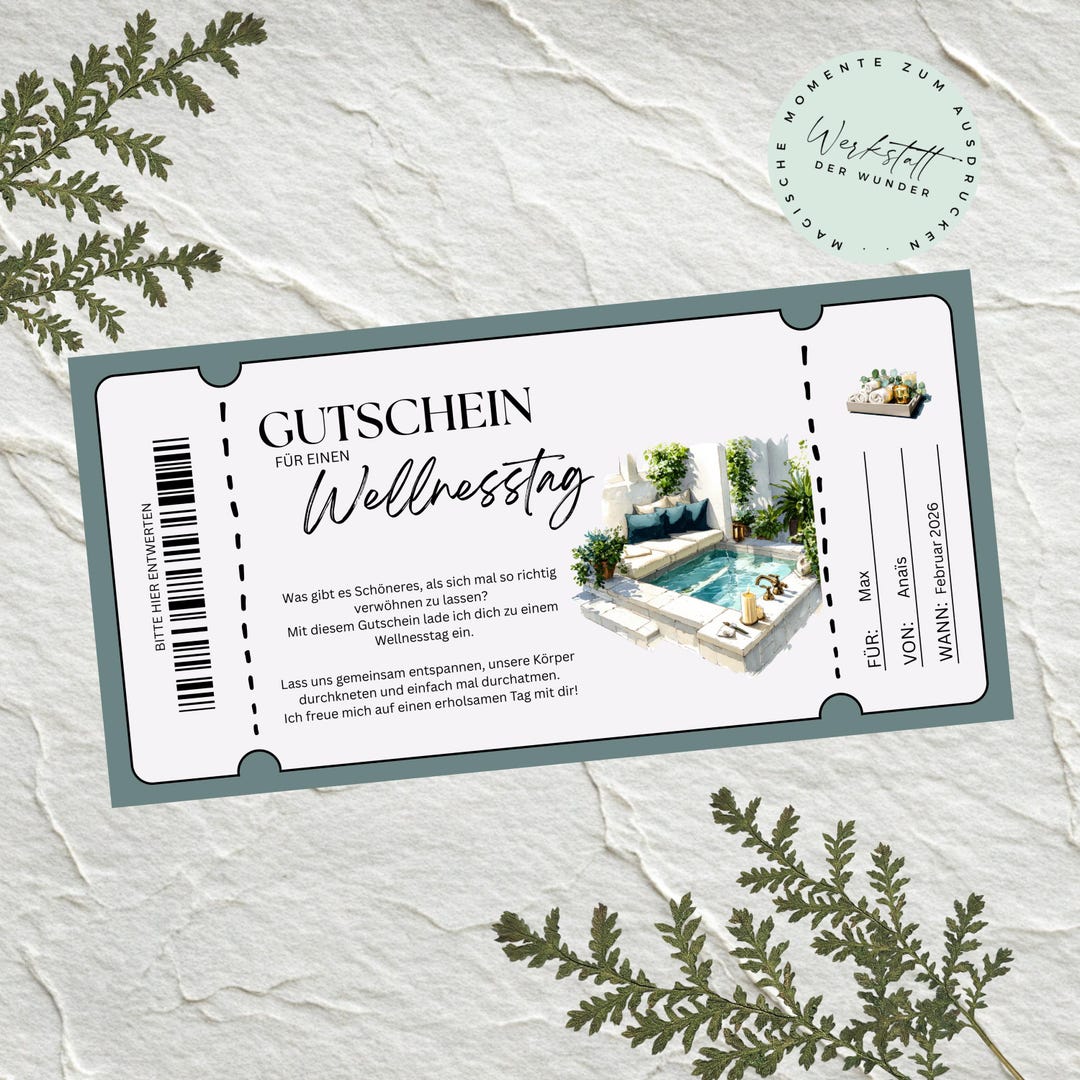 Voucher for a Spa Day, Wellness, Massage, Customizable Canva Template ...