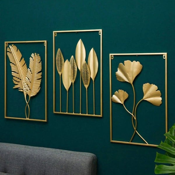 Metal Gold Leaf Wall Art - Etsy
