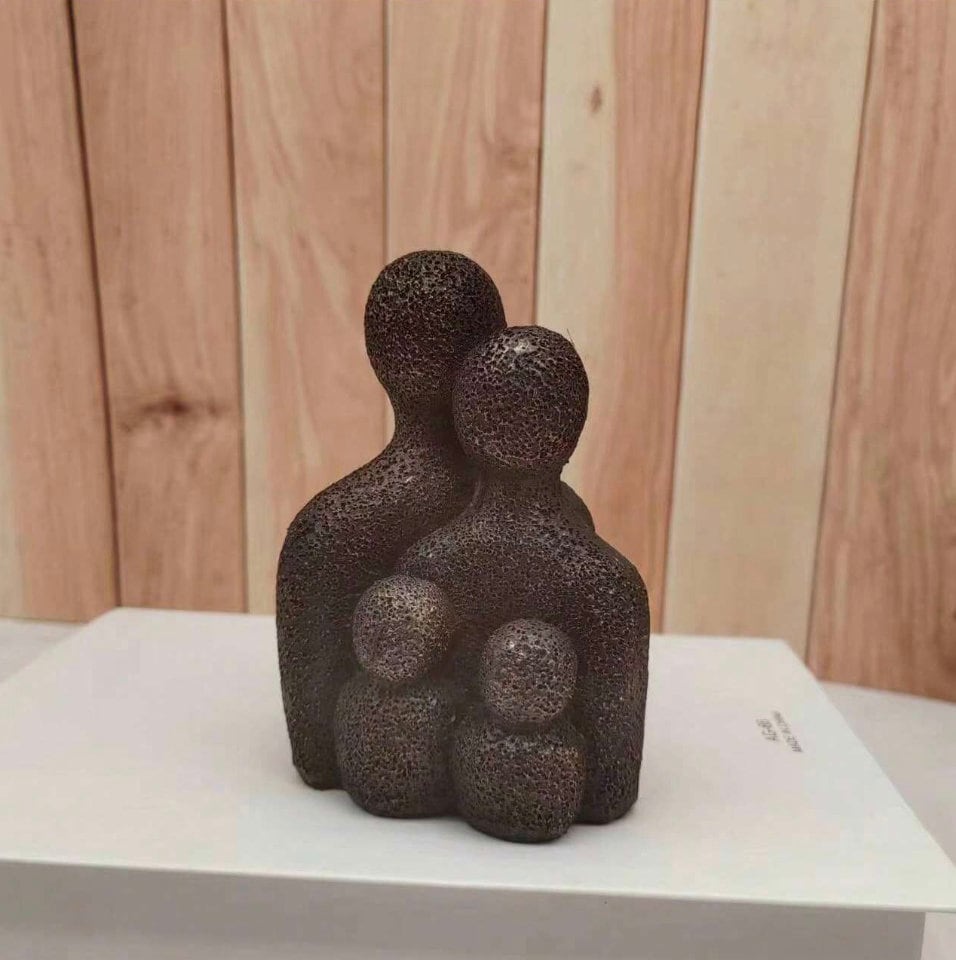 Decorative Family Sculpture Set of 4: Parent and 2 Children Figurines ...