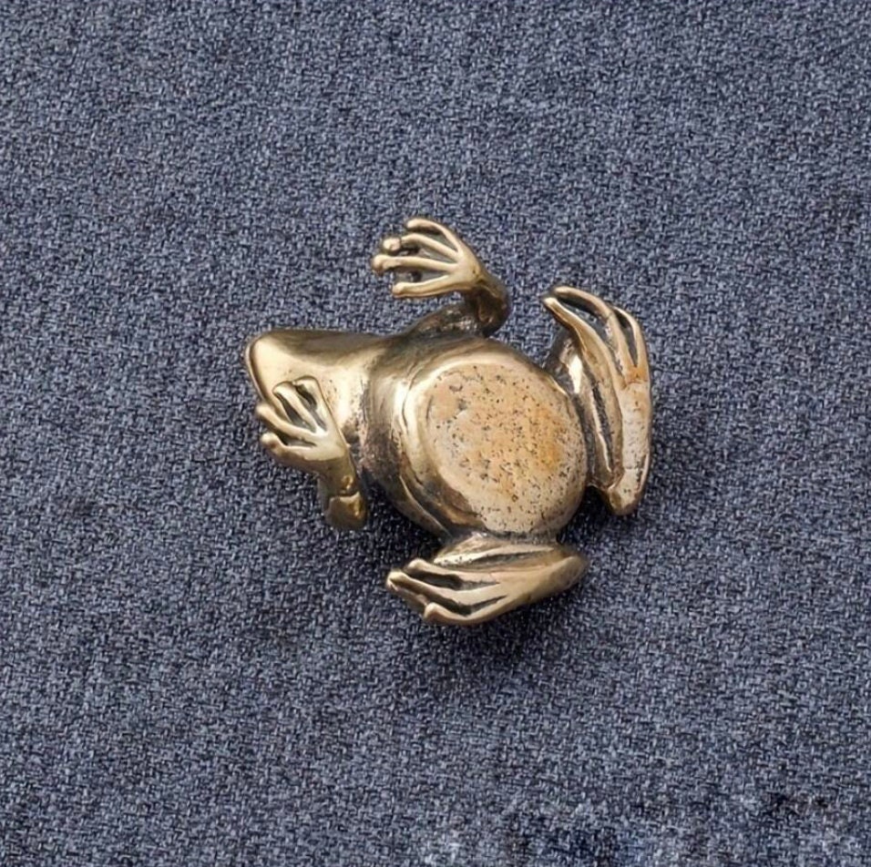 Copper Frog Statue, Vintage Brass Frog, Vintage Ornament, Small Animal ...