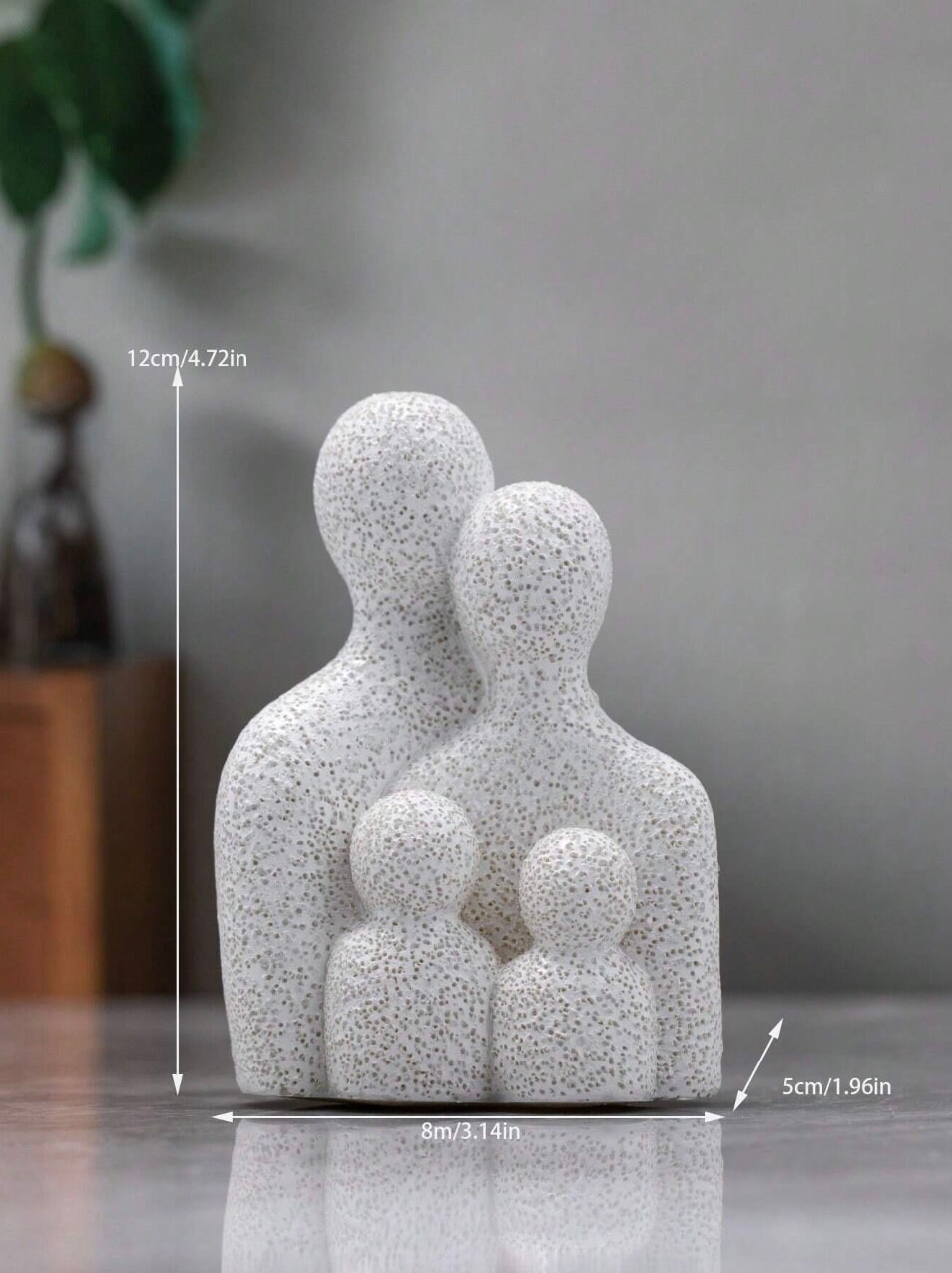 Decorative Family Sculpture Set of 4: Parent and 2 Children Figurines ...