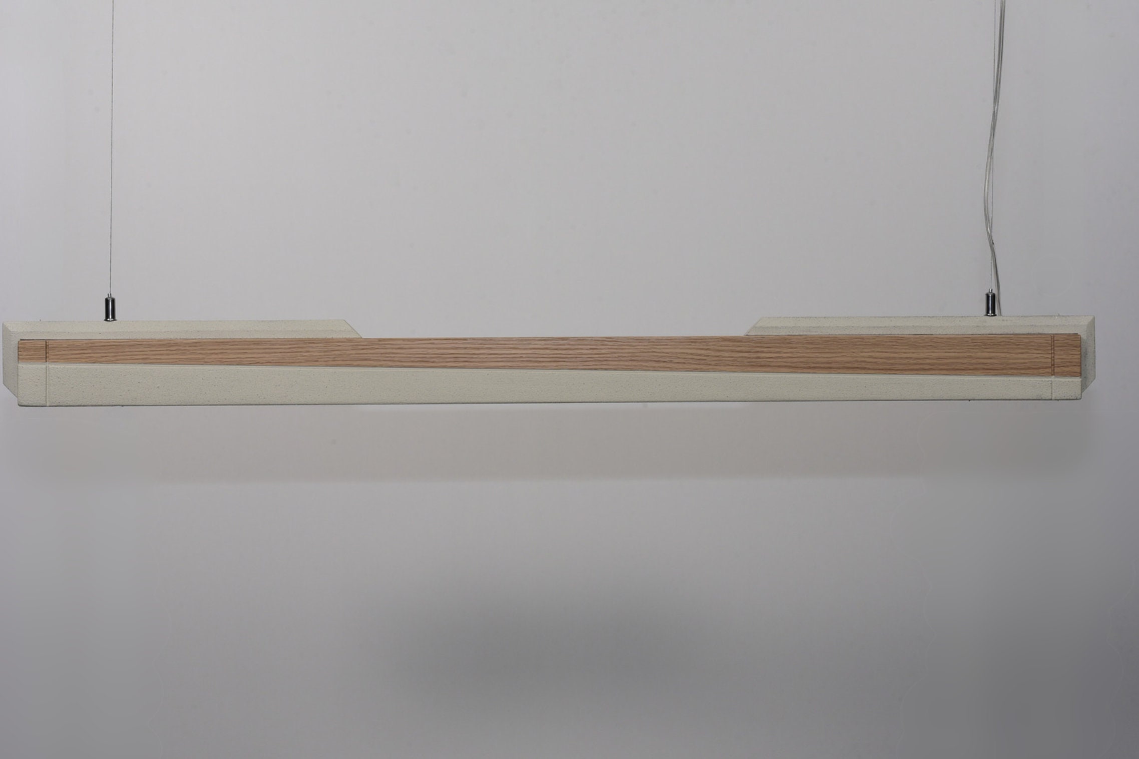 Wood Linear Light Made From Solid Oak With Edges and Half Concrete ...