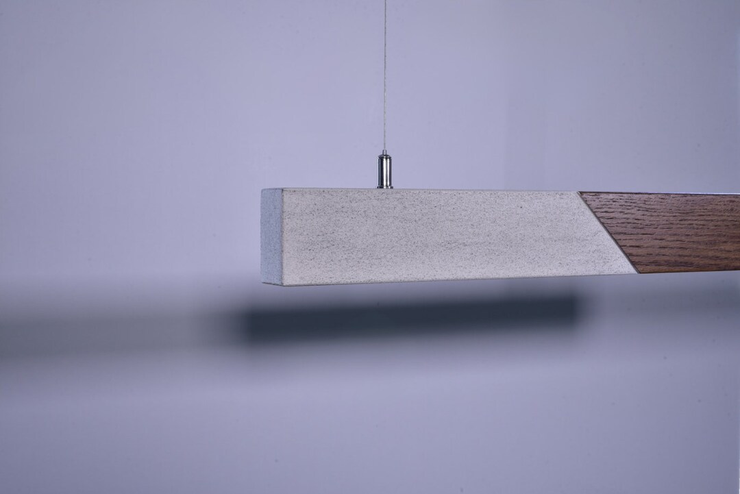 Copper and Oak Pendant Light,wood Linear Light,linear Light for Kitchen ...
