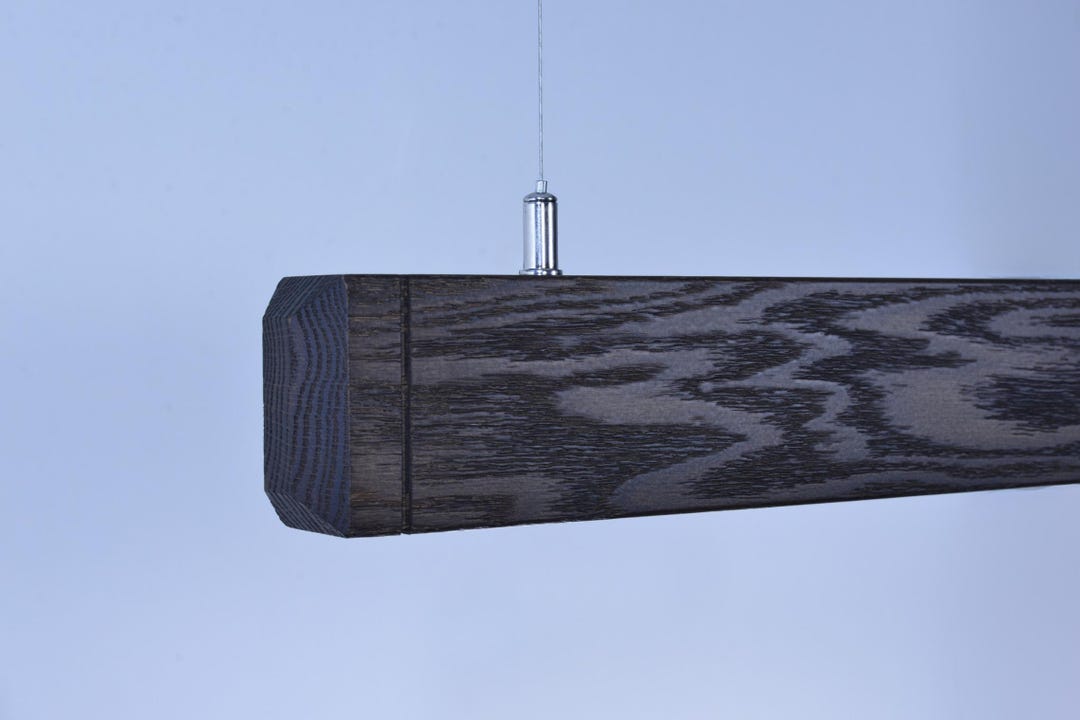 Wood Linear Light Made From Solid Oak, Wenge, Pendant Light for Living ...