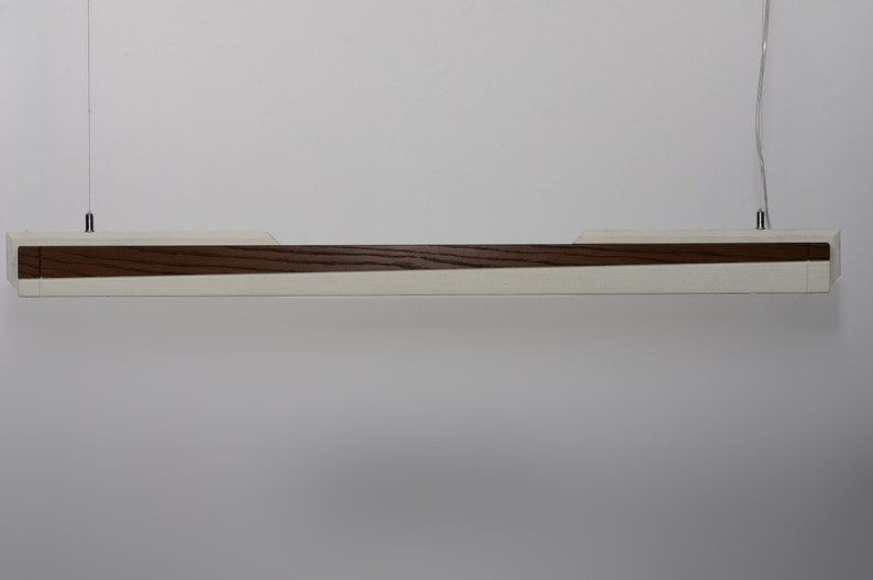 Wood Linear Light Made From Solid Oak With Edges and Half Concrete ...