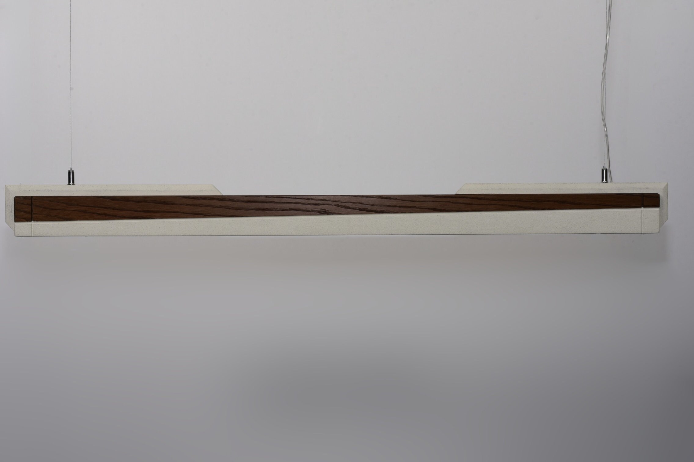 Wood Linear Light Made From Solid Oak With Edges and Half Concrete ...
