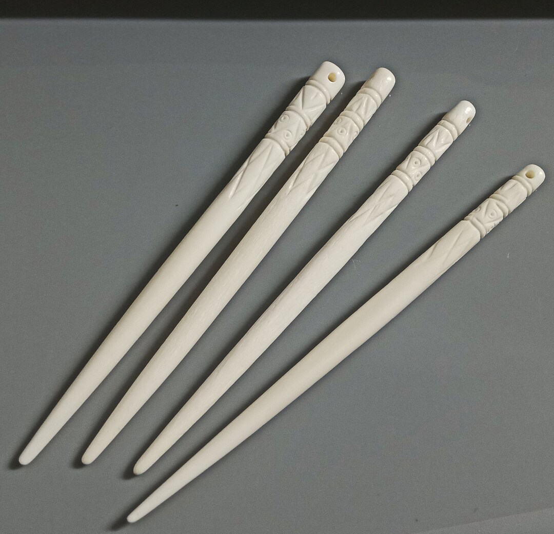 White Bone Tusk Hair Sticks 4 Pieces per Order - Etsy