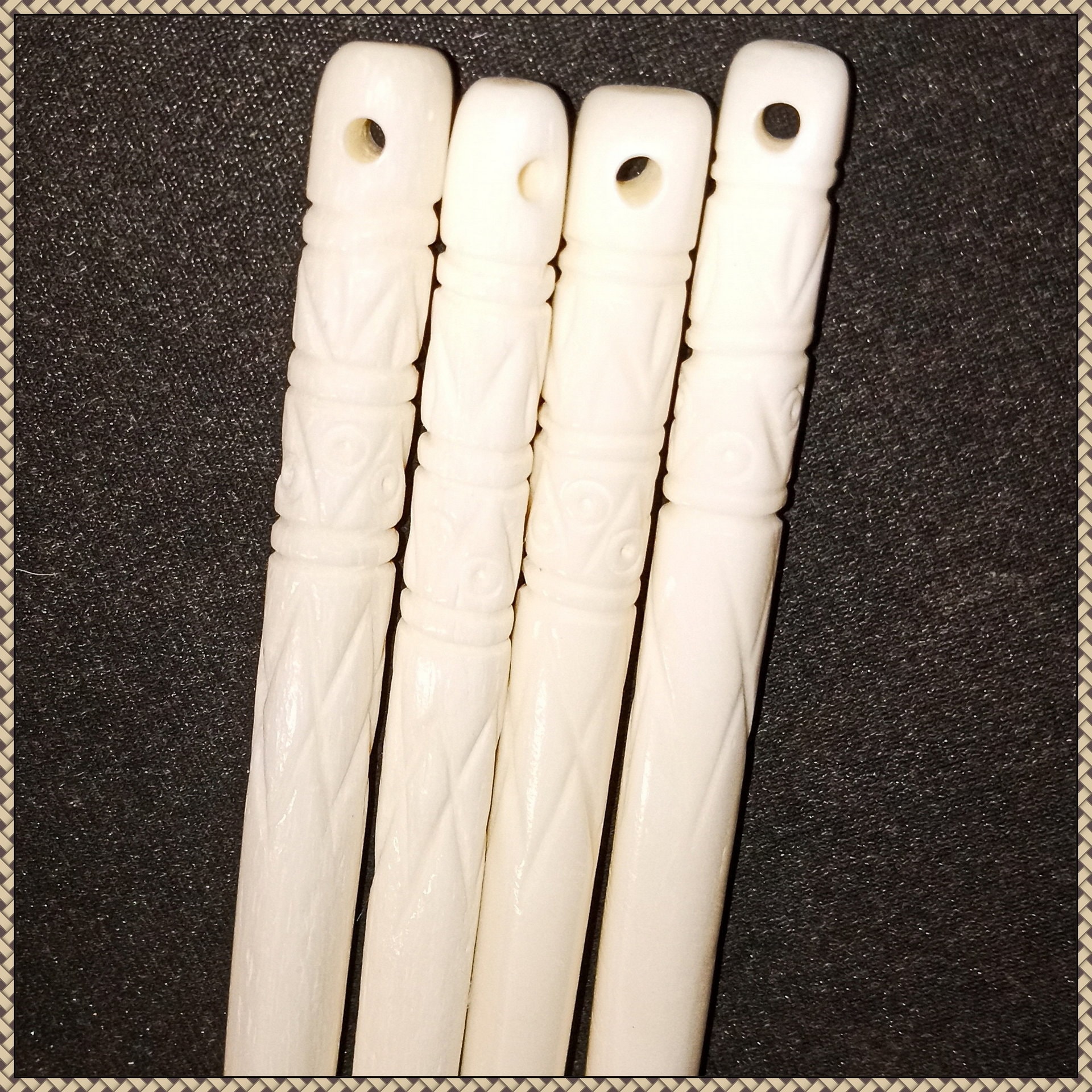 White Bone Tusk Hair Sticks 4 Pieces per Order - Etsy