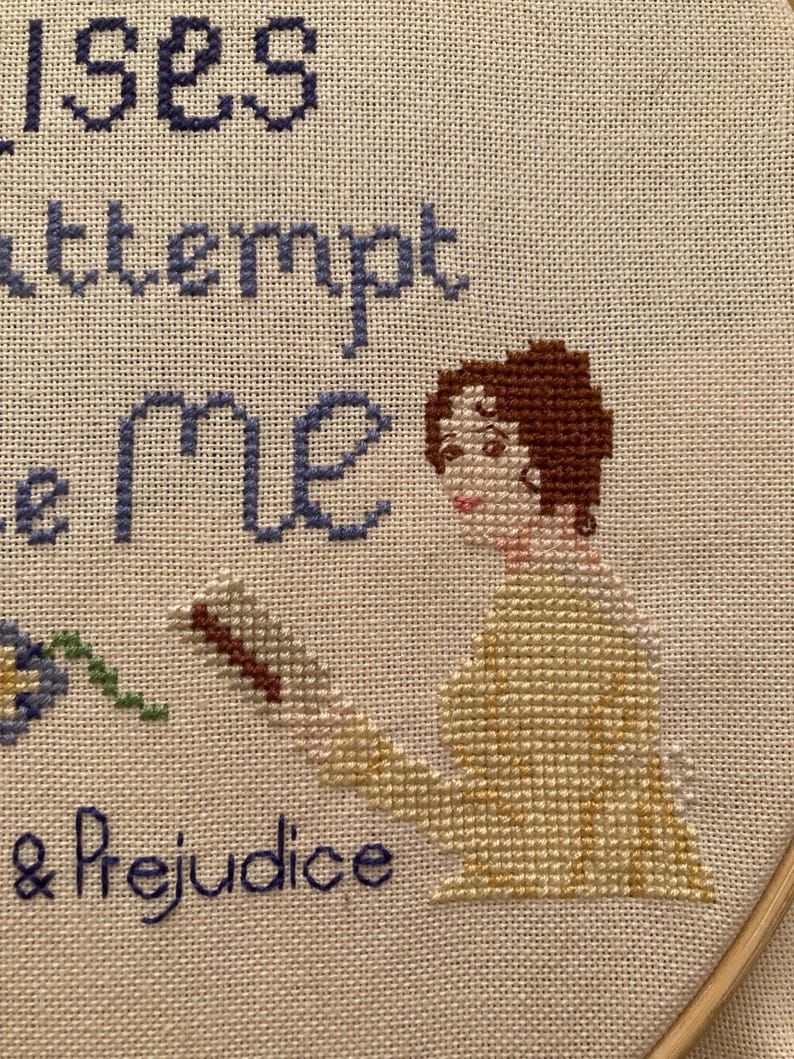 Elizabeth Bennet Pride and Prejudice PDF Cross Stitch Pattern - Etsy