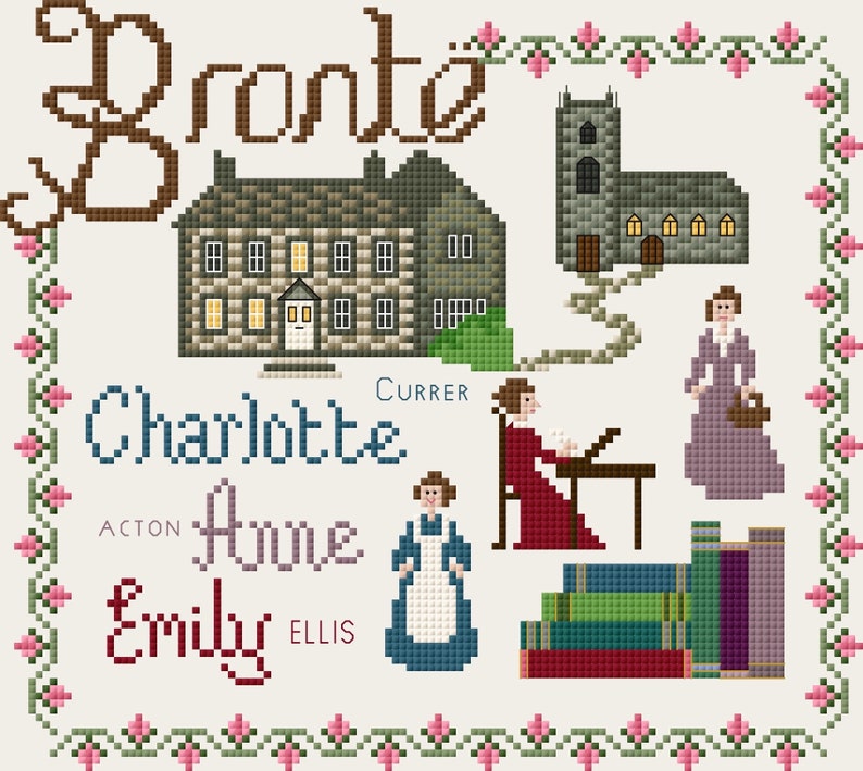 The Bronte Sisters PDF Cross Stitch Pattern - Etsy