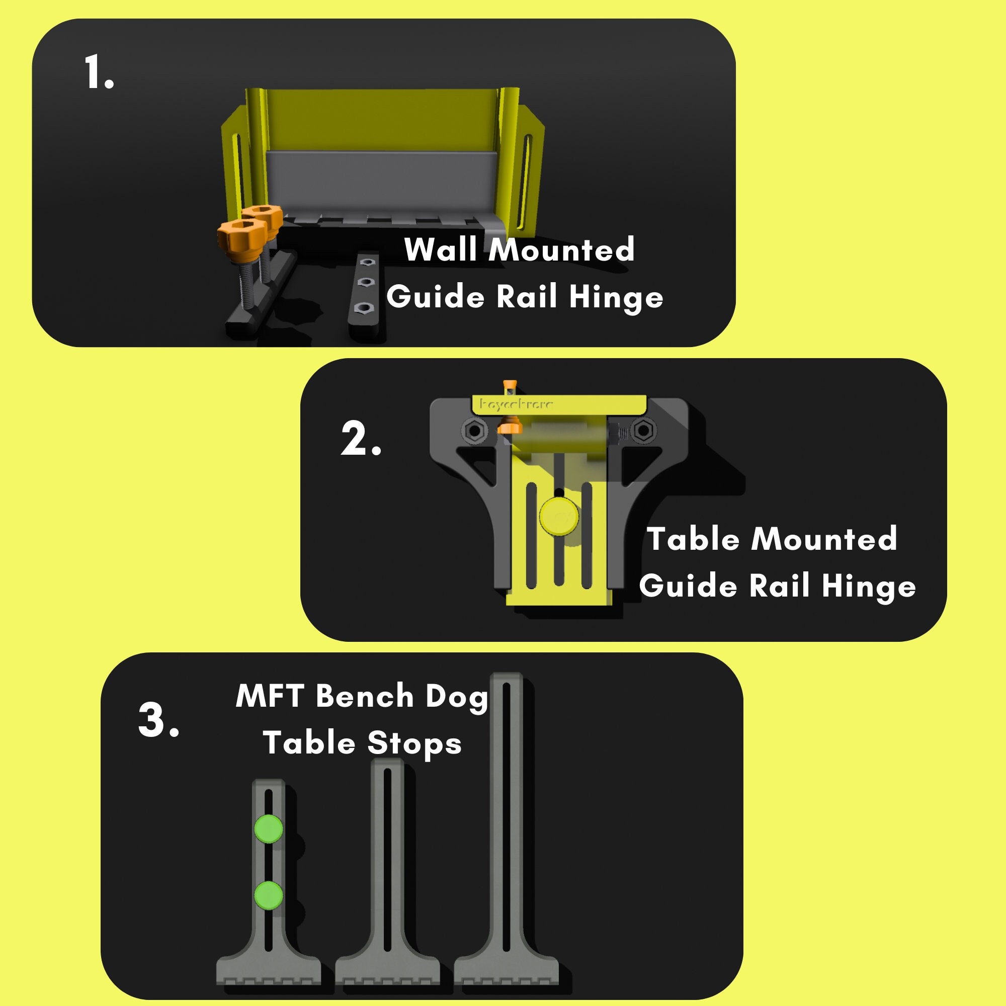 BUNDLE of Woodworking Stls 2 Track Saw Guide Rail Hinges wall Mount ...
