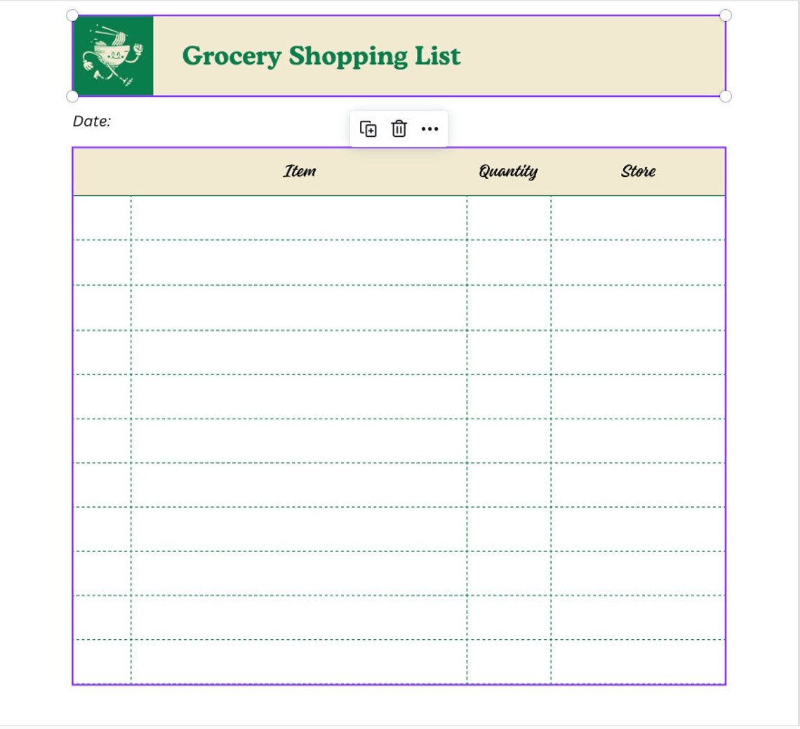 Grocery List Sheet - Etsy