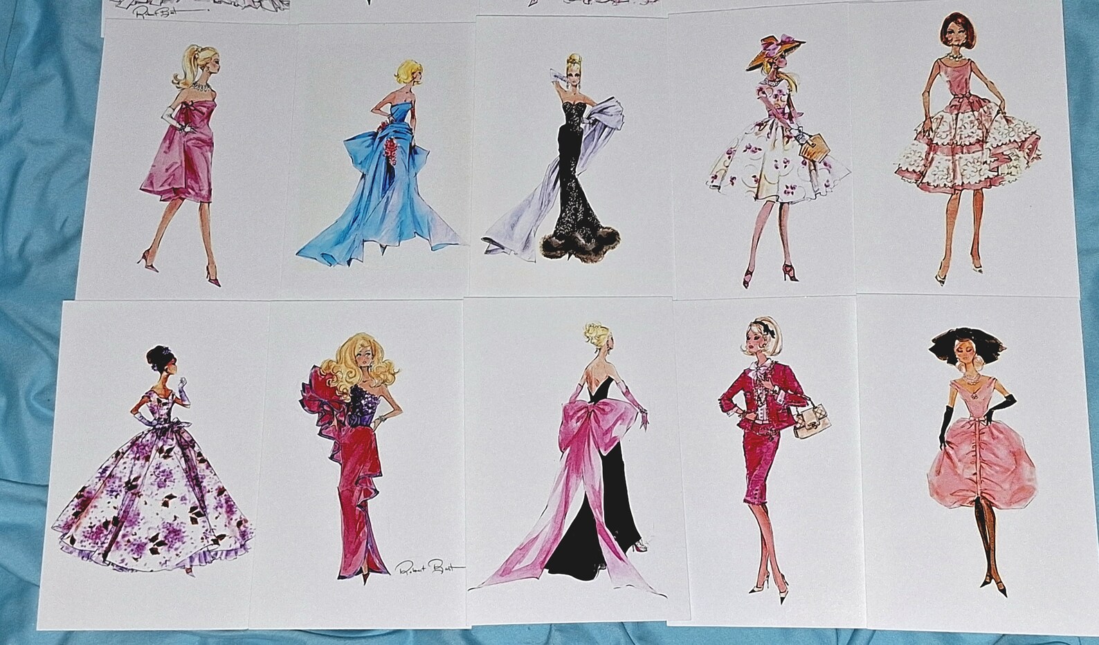 Set of 15 Robert Best Barbie Fashion Model Collection Wall Art Prints ...