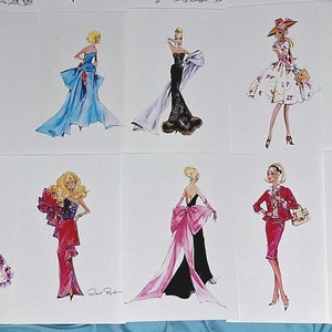 Set of 15 Robert Best Barbie Fashion Model Collection Wall Art Prints ...