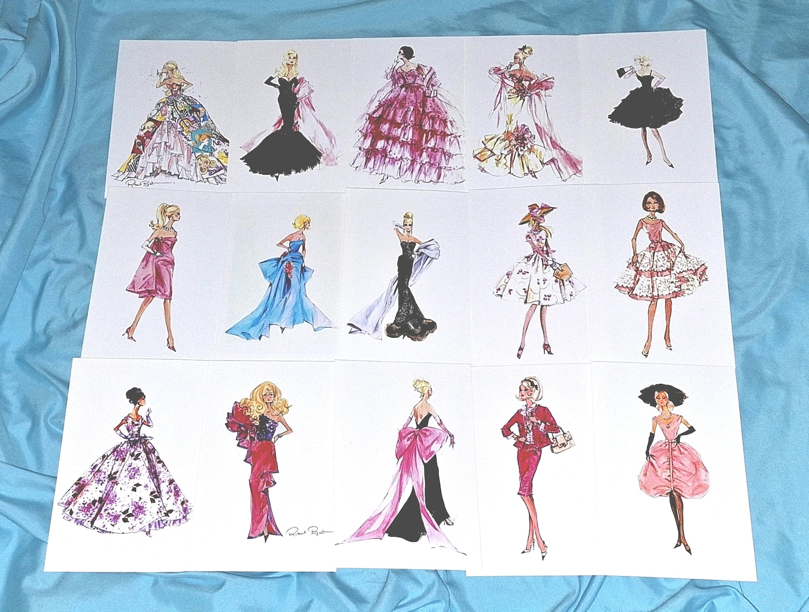 Set of 15 Robert Best Barbie Fashion Model Collection Wall Art Prints ...
