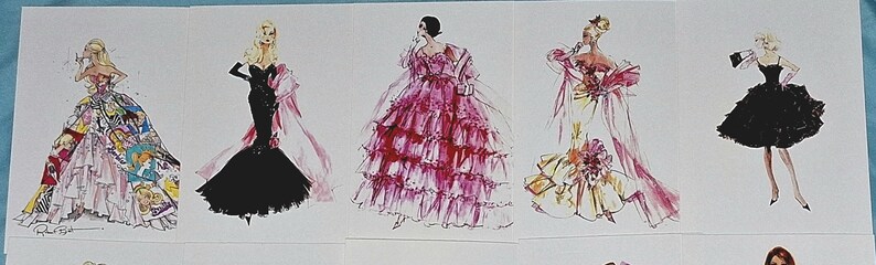 Set of 15 Robert Best Barbie Fashion Model Collection Wall Art Prints ...