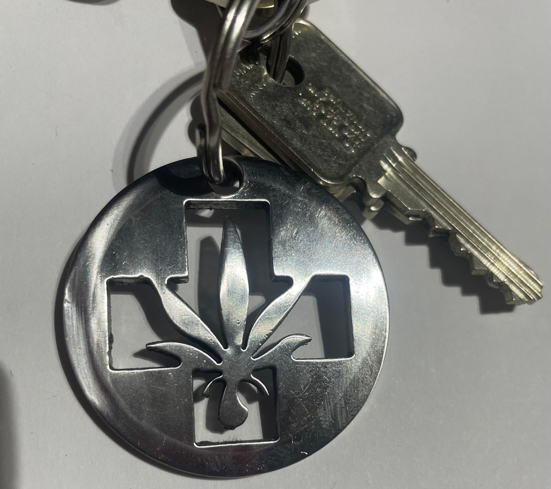 Pot Leaf Keychain With Marijuana Leaf - Etsy