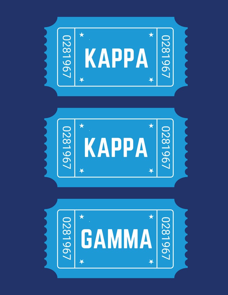 Kappa Kappa Gamma Digital Print Wall Decor Ticket Poster - Etsy