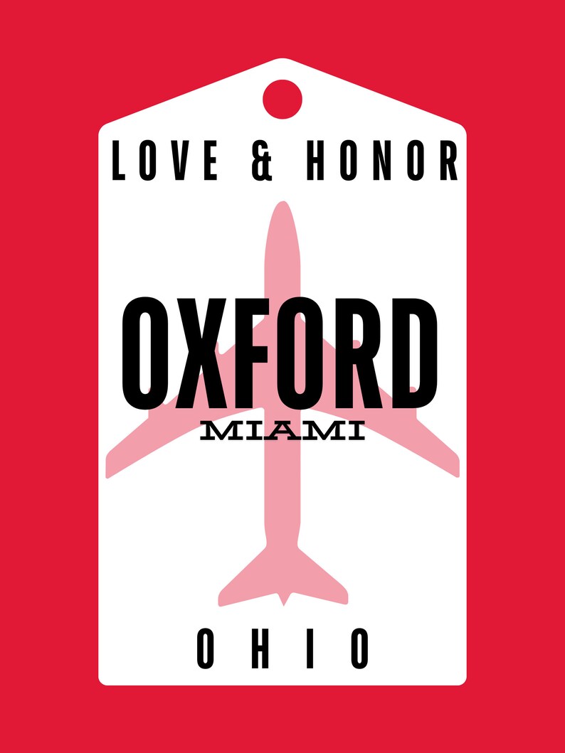 Miami University Luggage Tag Digital Print Wall Decor - Etsy