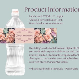 Special Water Bottle Label Template, Modern, Printable Water Bottle ...