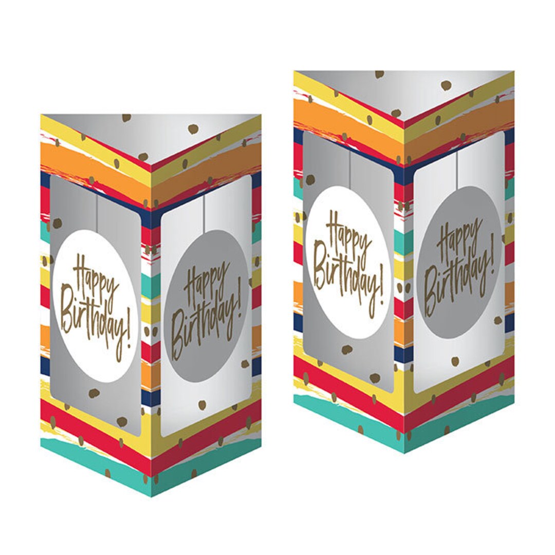Birthday Stripes 3D Centerpiece With Danglers 2ct Birthday Stripes ...