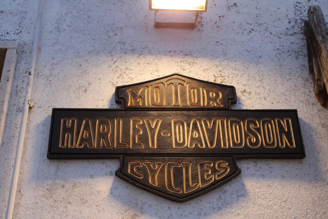 Harley Davidson Wooden Sign, Bikers, Wood Sign, Garage, American ...