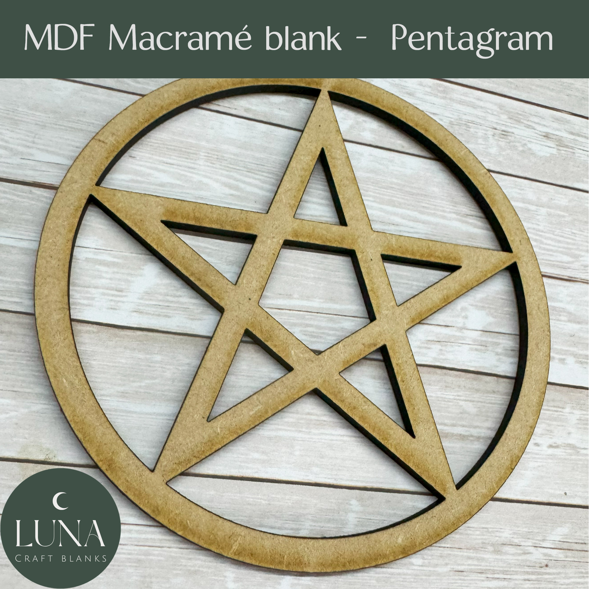 MDF Gothic Pentacle Star, Pentagram Shape, Halloween Craft Blanks to ...