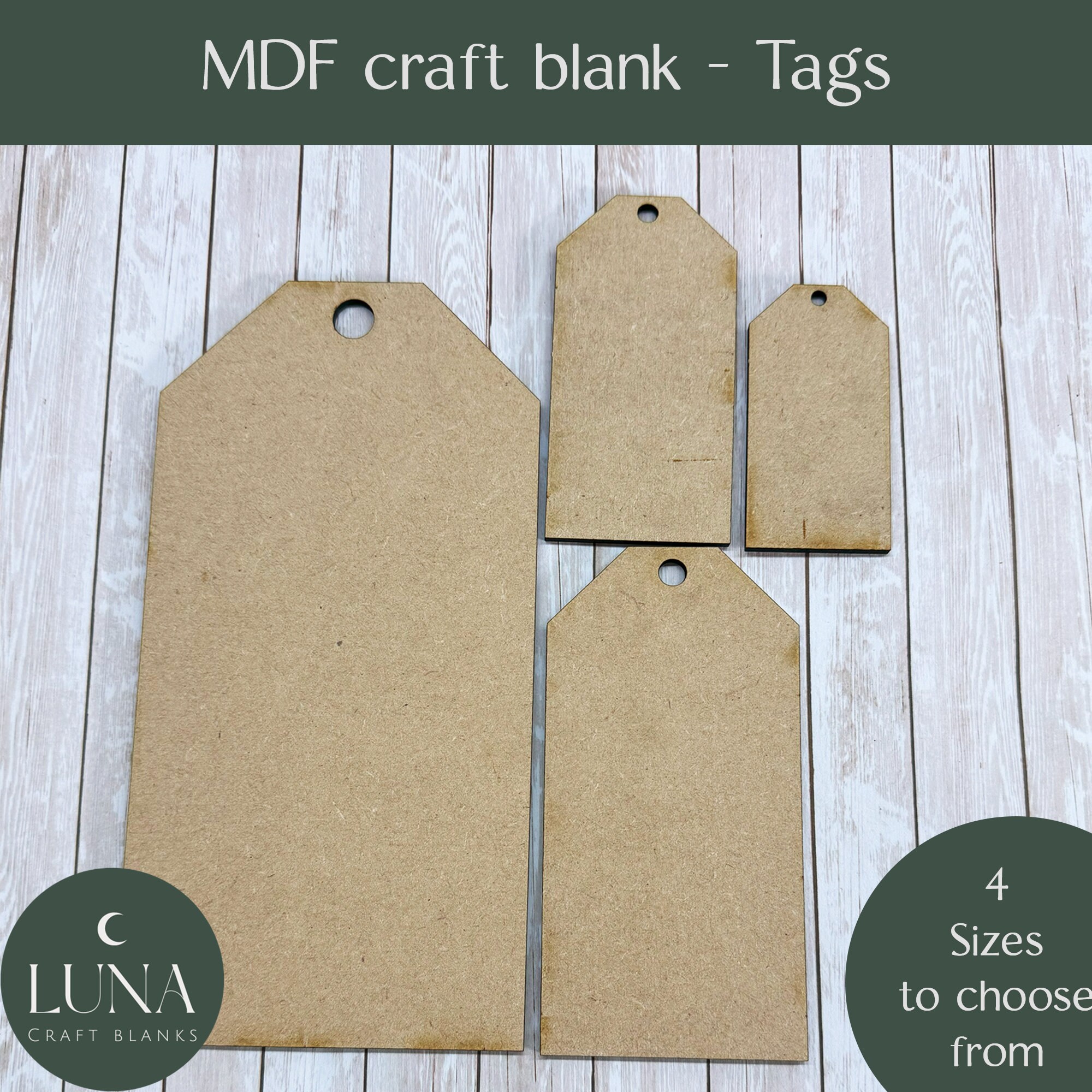 MDF Tag Shapes, Craft Blanks to Paint, Mixed Media Wooden Blanks 3mm ...