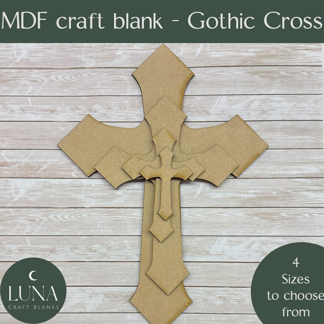 MDF Gothic Cross Shapes, Craft Blanks to Paint, Mixed Media Wooden ...
