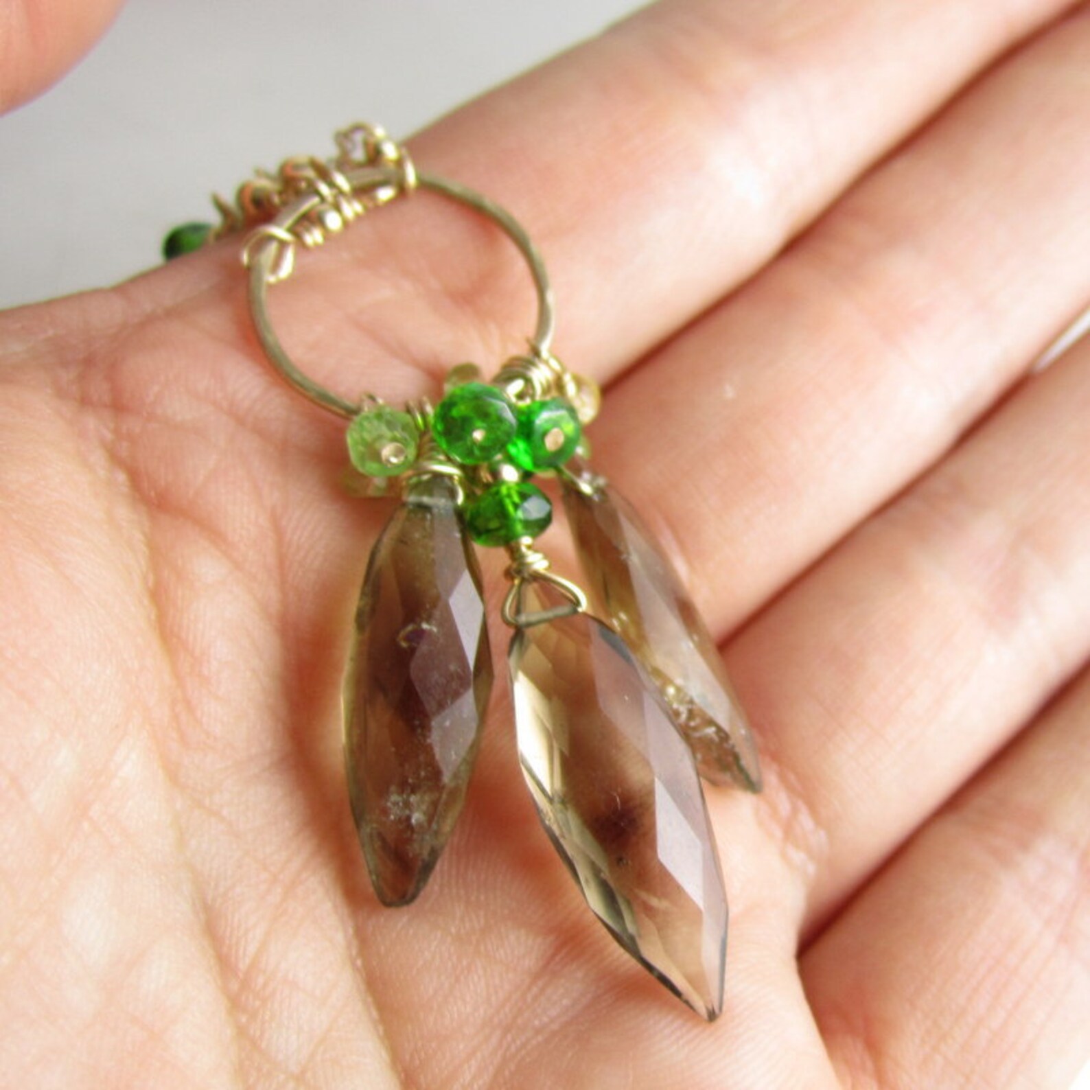 Sprout at the Trunk Necklace 14k Gold Fill Chain Bi-color | Etsy