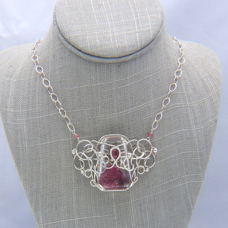 Pretty in Pink Pink Lodolite and Tourmaline Wrapped in Fine - Etsy