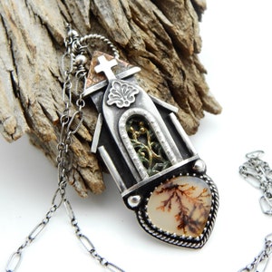 Ancestral Necklace Gothic Mixed Metal Mausoleum With Dendritic Agate ...