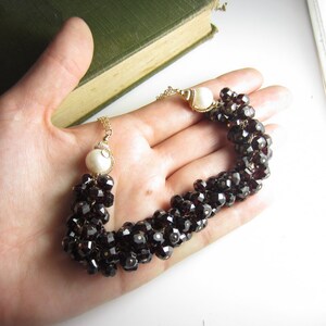 The Lady in Garnet Necklace Deep Red Garnet and Freshwater - Etsy