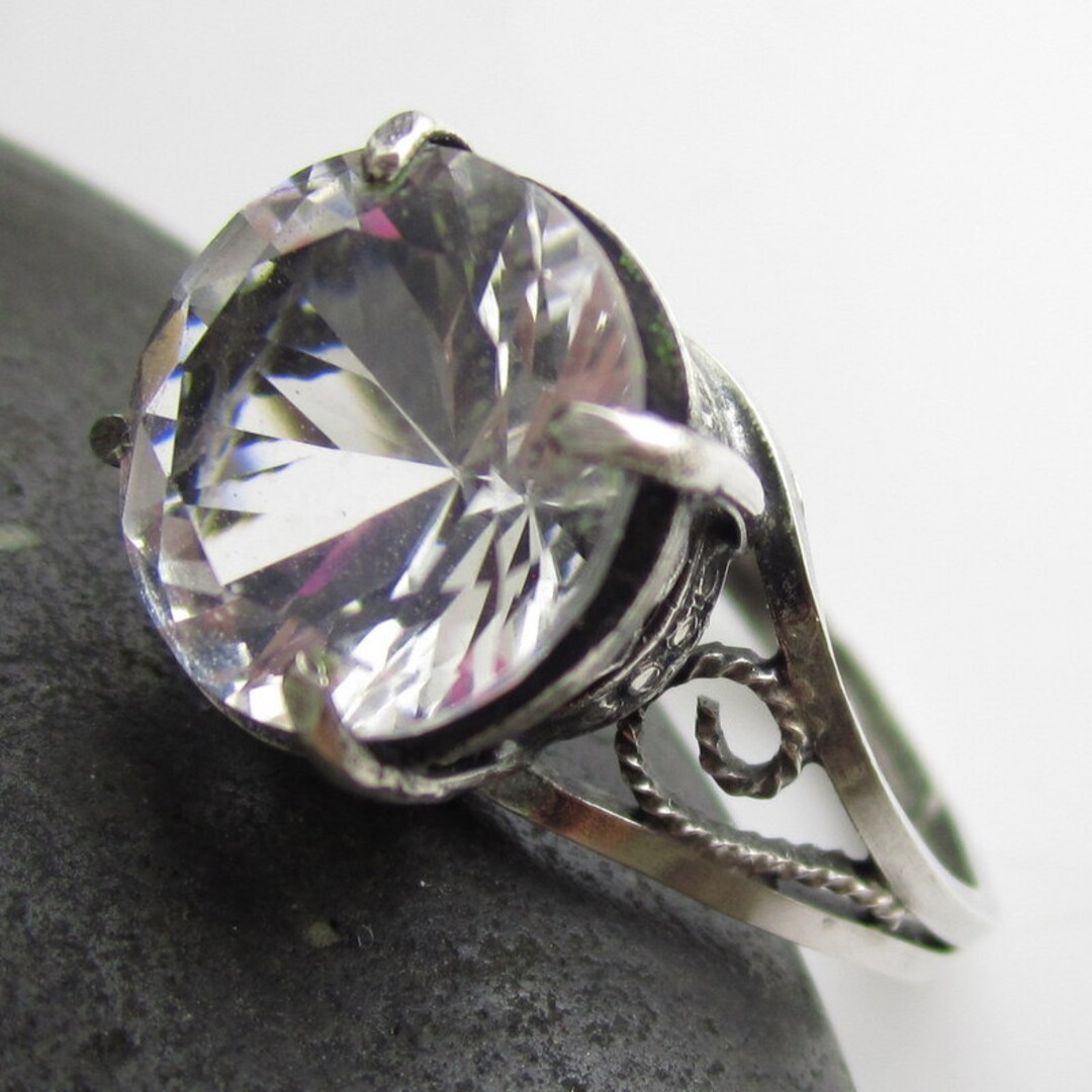 Eres una joya Topacio Blanco y Anillo de Plata esterlina - Etsy España