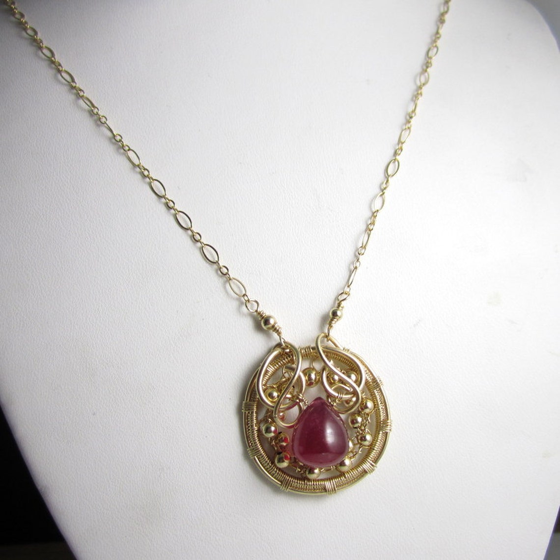 The Ruby Amulet Smooth Natural Ruby and 14k Gold Fill | Etsy Australia