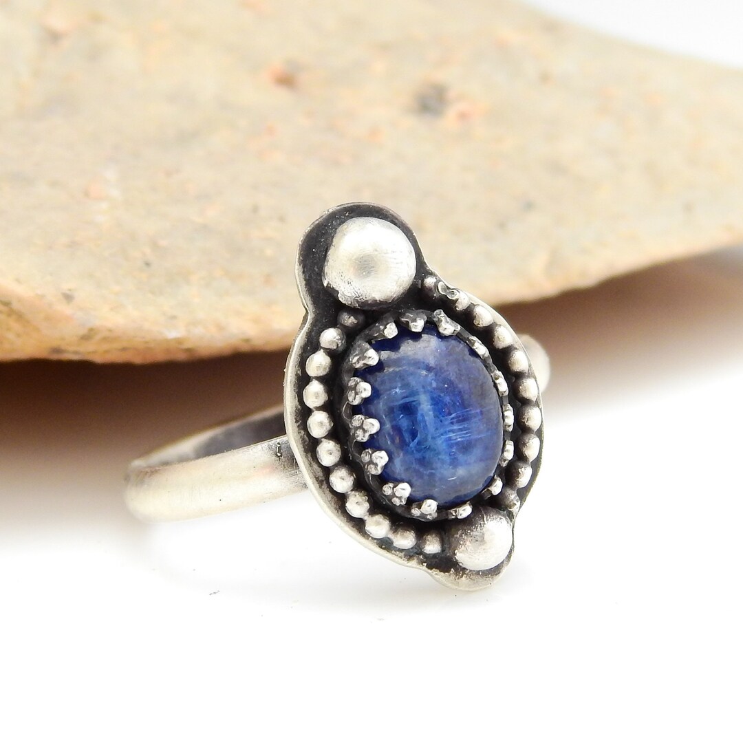 Deep Blue Ring - Sterling Silver and Kyanite - Size 6.5 - Etsy